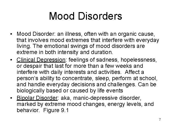 Chapter 9 Mental and Emotional Problems 1 Lesson