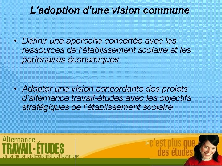 Guide organisationnel Document daccompagnement La mise en place
