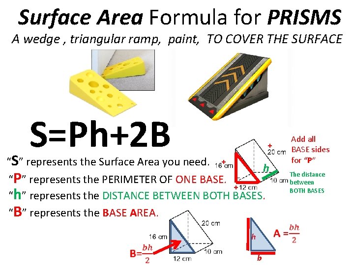 Surface Area Formula for PRISMS Wrapping a present