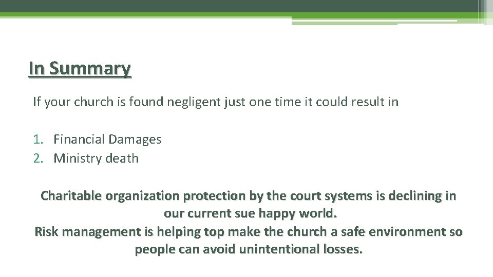 Safety and Risk Management Understanding Risk Management Why