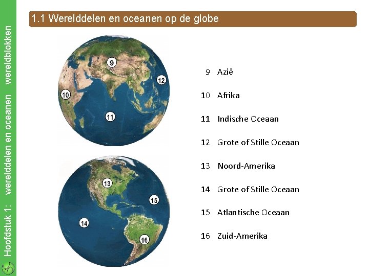 Landschappen en wereldkaart Hoofdstuk 1 Werelddelen en oceanen
