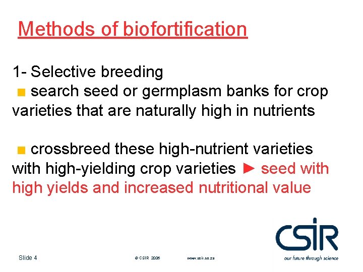 Biofortified crops to reduce malnutrition in Southern Africa