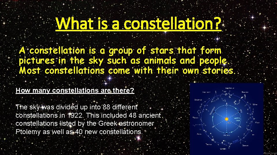 Year 3 Lesson 5 Constellations What is a