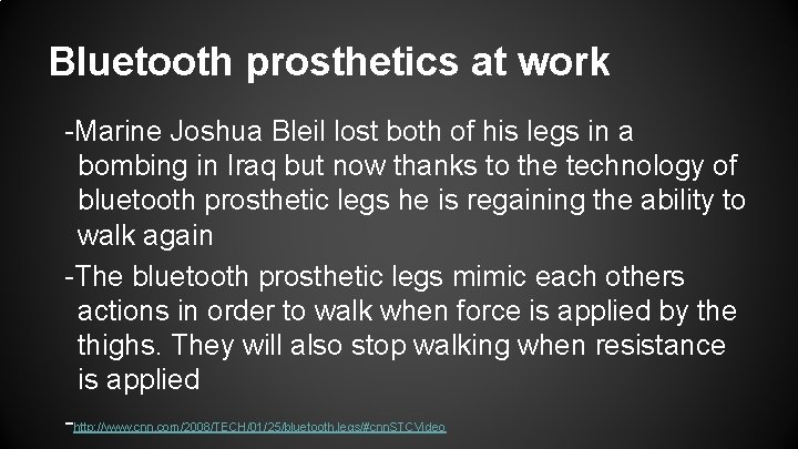 The Evolution of Robotic Prosthetics Sam Hammock Nick