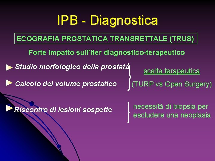 La patologia prostatica Ipertrofia Prostatica Benigna IPB Il