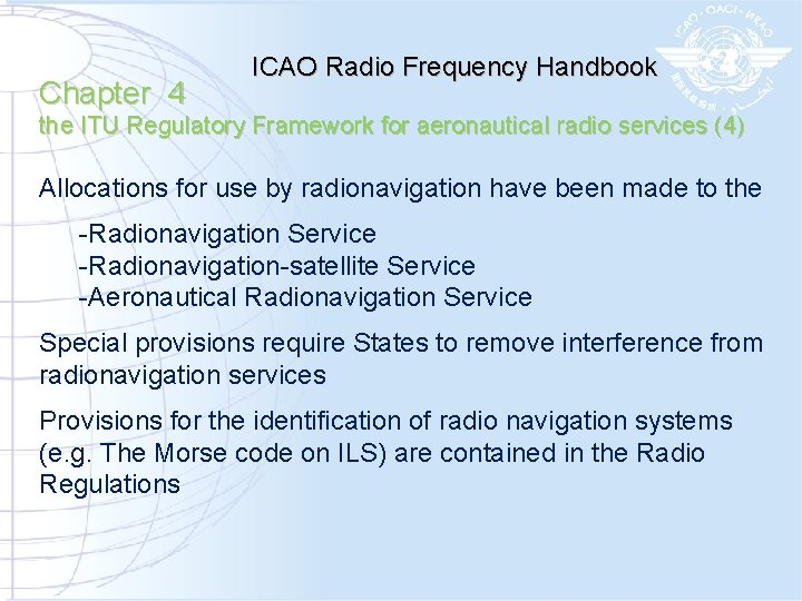 ICAO Radio Frequency Handbook DOC 9718 Fifth edition
