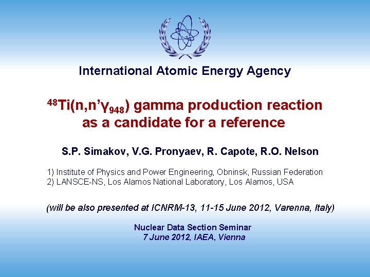 International Atomic Energy Agency 48 Tin n 948