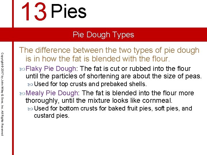 13 Pies Copyright 2017 by John Wiley Sons