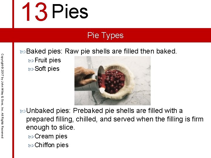 13 Pies Copyright 2017 by John Wiley Sons