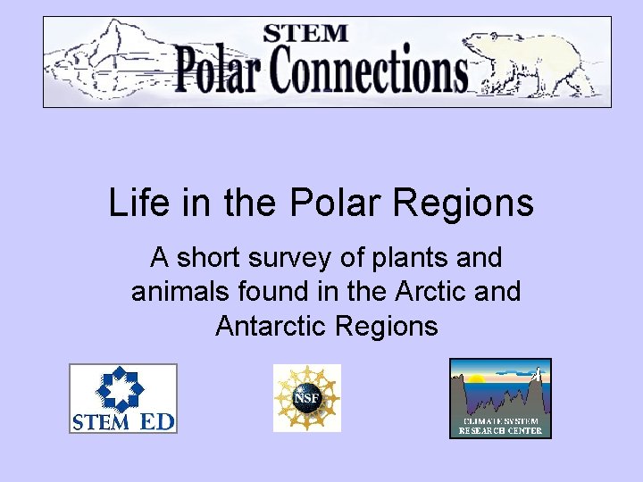 Life in the Polar Regions A short survey