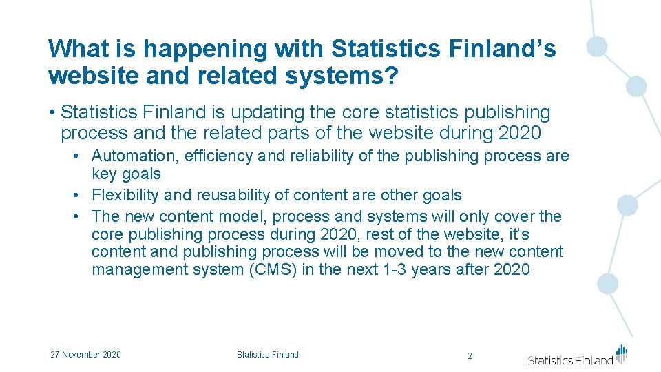 The New Content Management System of Statistics Finland