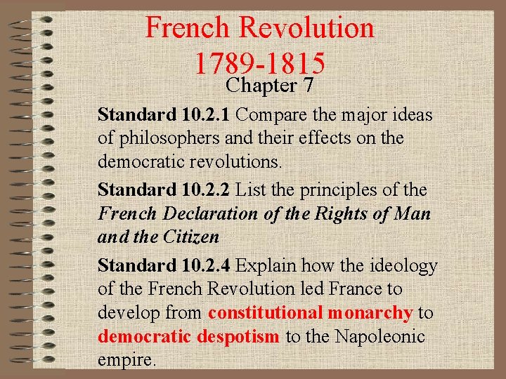 French Revolution 1789 1815 Chapter 7 Standard 10
