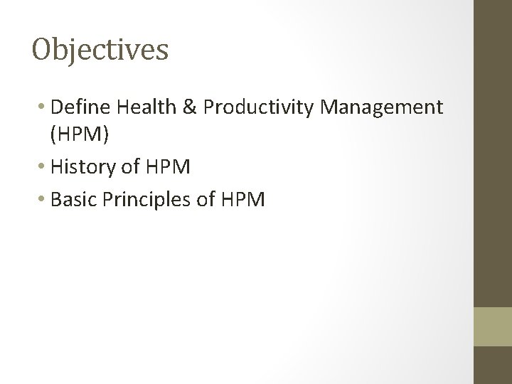 1 1 What is Health and Productivity Management