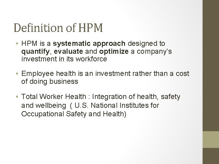 1 1 What is Health and Productivity Management