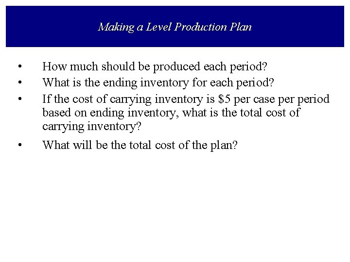 Lecture 7 Production Planning System Revisited Books Introduction