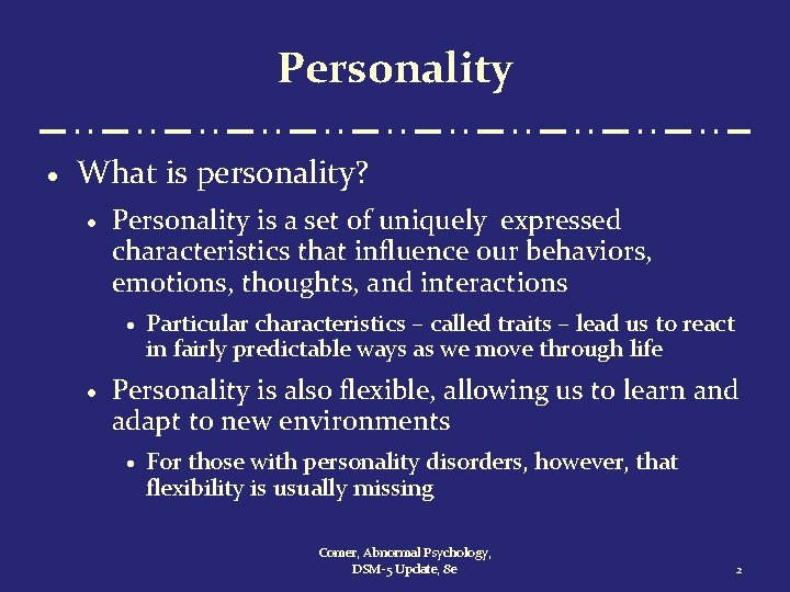 Personality Disorders Chapter 16 Slides Handouts by Karen