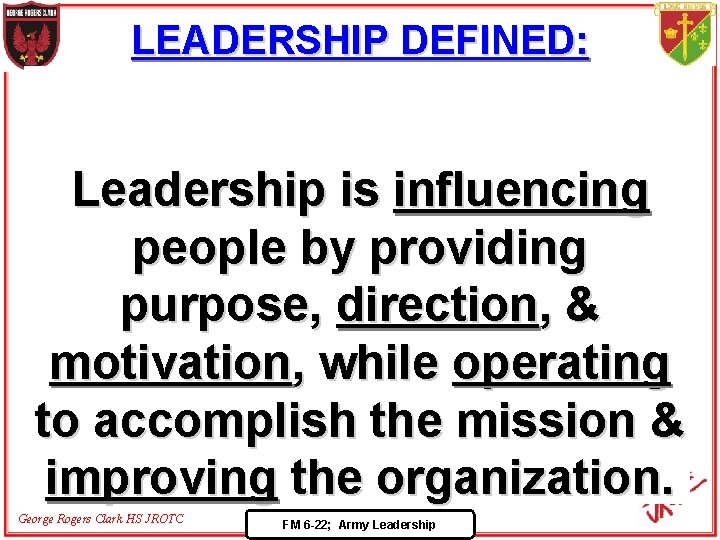 ARMY LEADERSHIP Competent Confident Agile FM 6 22