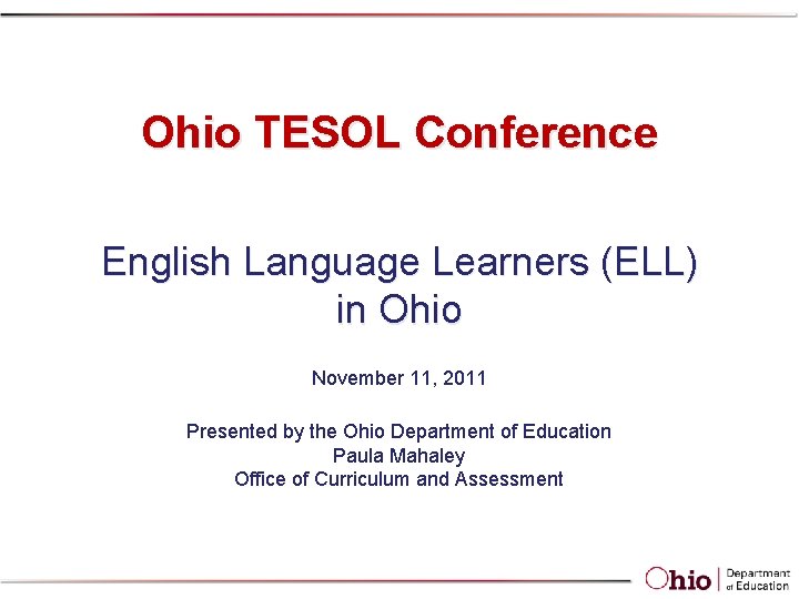 Ohio TESOL Conference English Language Learners ELL in