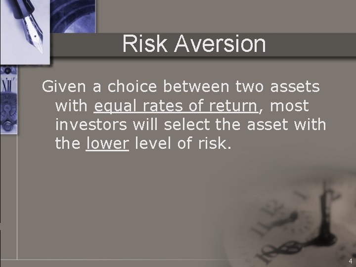 Chapter 6 An Introduction to Portfolio Management Background