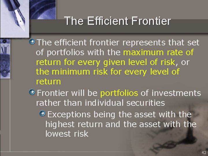 Chapter 6 An Introduction to Portfolio Management Background