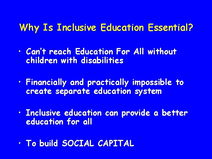 Inclusive education Approaches Scope Content Diane Richler President