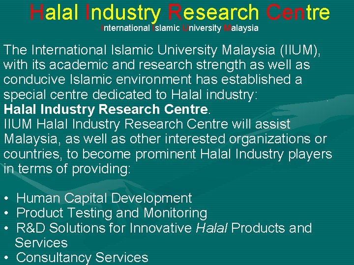 PREVIEW HALAL TRAINING PROGRAMME A Human Capital Development