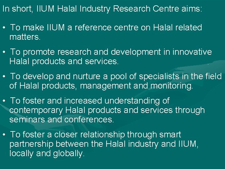 PREVIEW HALAL TRAINING PROGRAMME A Human Capital Development