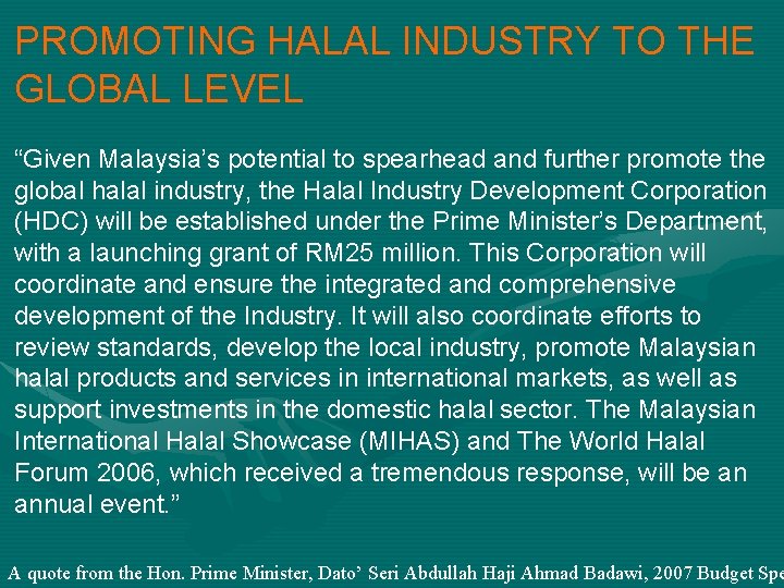 PREVIEW HALAL TRAINING PROGRAMME A Human Capital Development