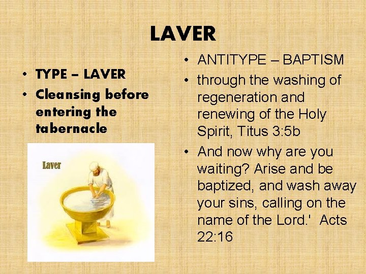 THE TABERNACLE A TYPE OF THE CHURCH TYPE