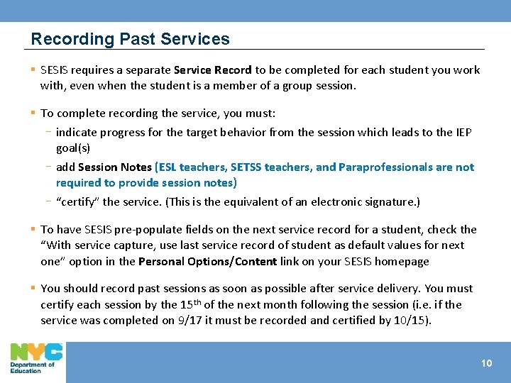 Special Education Student Information System Project SESIS Caseloads