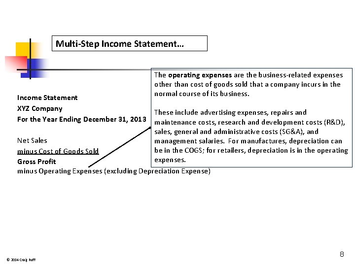 Income Statement Review Dr Craig Ruff Department of
