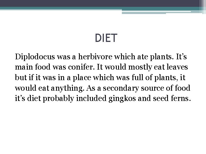 THE DIPLODOCUS DINOSAUR By Catherine Ray INTRODUCTION The