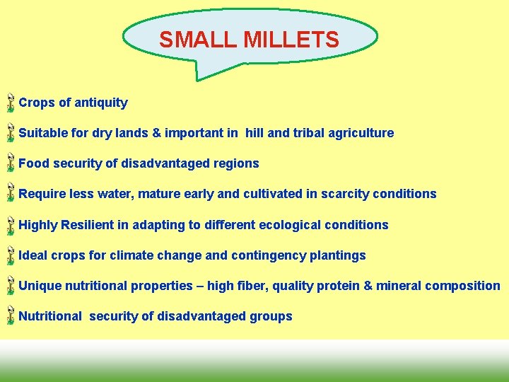 ALL INDIA COORDINATED SMALL MILLETS IMPROVEMENT PROJECT Project