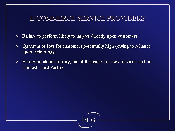 ECOMMERCE RISKS RISK MANAGEMENT IN PROFESSIONAL INDEMNITY KIT