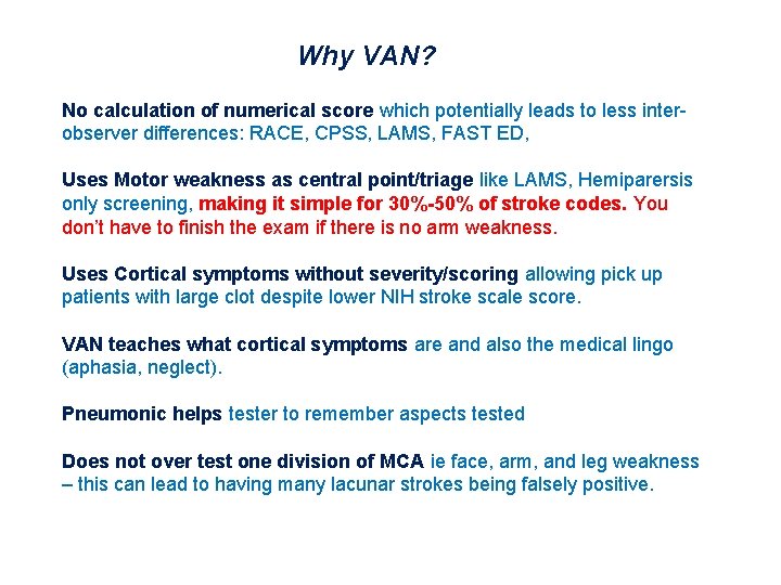 VAN ELVO Vision Aphasia Neglect Emergent Large Vessel