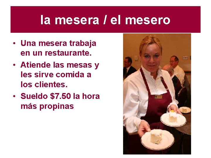 Las profesiones y el trabajo la maestra el