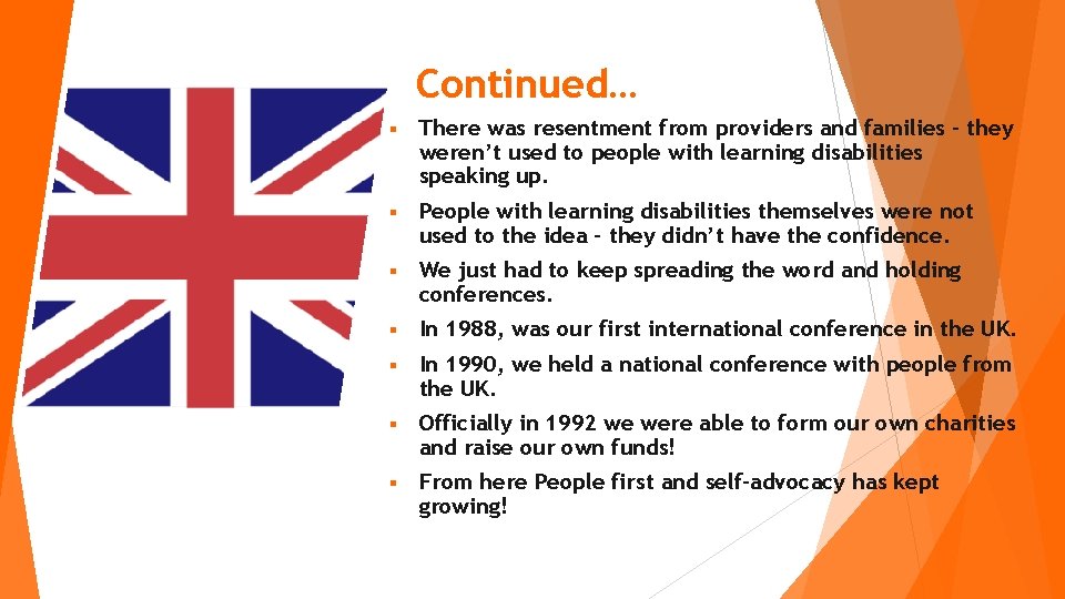 The History of UK People First Learning Disability