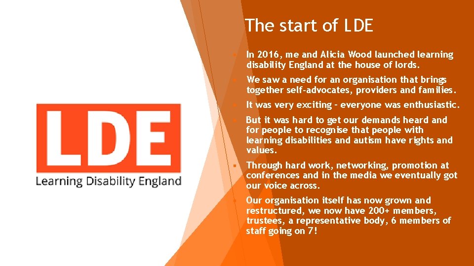 The History of UK People First Learning Disability