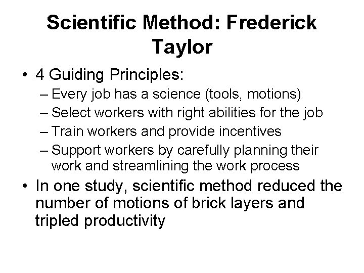 Theories of Management BOH 4 M Theories of