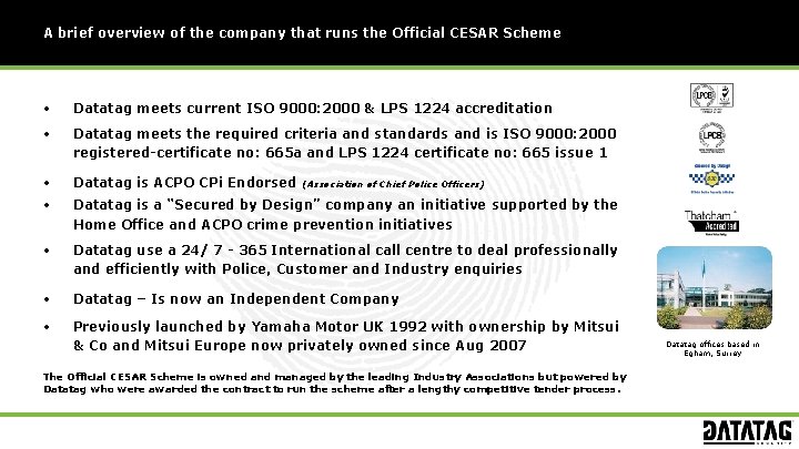 The Official CESAR Scheme Organised Crime on a