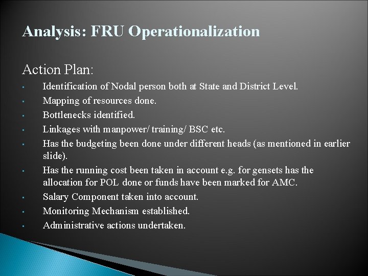 MONITORING OPERATIONALIZATION OF HEALTH FACILITIES and MATERNAL HEALTH