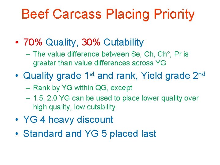 Beef Carcass and Primal Cuts Placing Why Meats