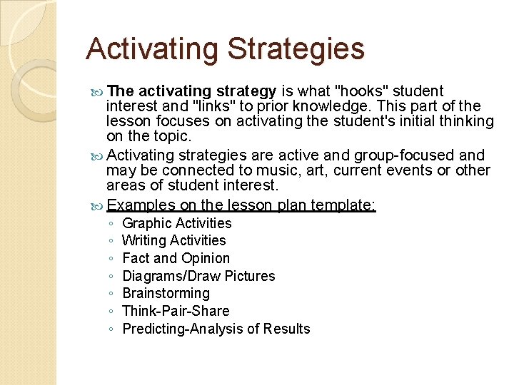 Lesson Plan Template Training Negotiating the New Template