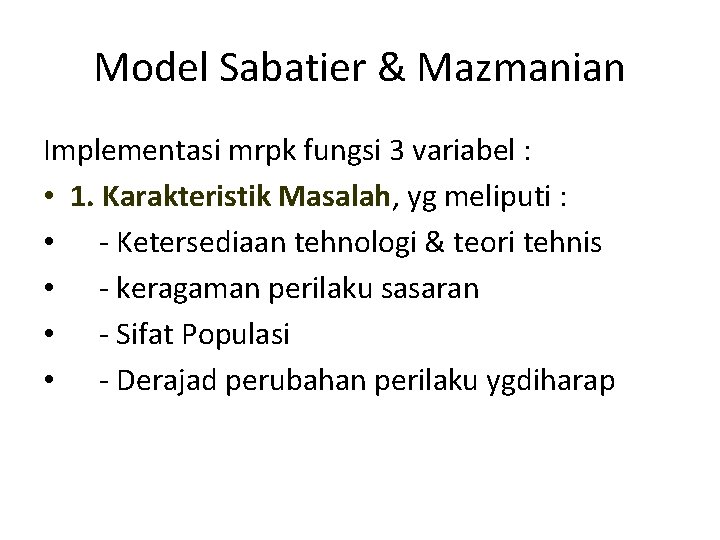 IMPLEMENTASI DAN EVALUASI KEBIJAKAN PUBLIK Materi perkuliahan 1