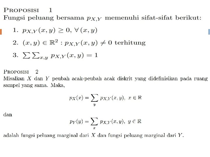 FUNGSI PELUANG DISKRIT KONTINU DAN BERSAMA Kelompok I