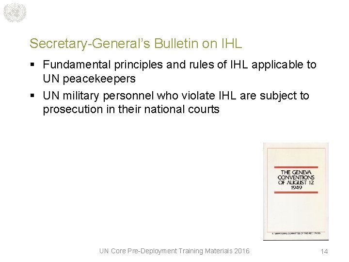 Module 1 An Overview of United Nations Peacekeeping