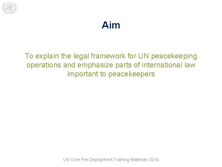 Module 1 An Overview of United Nations Peacekeeping