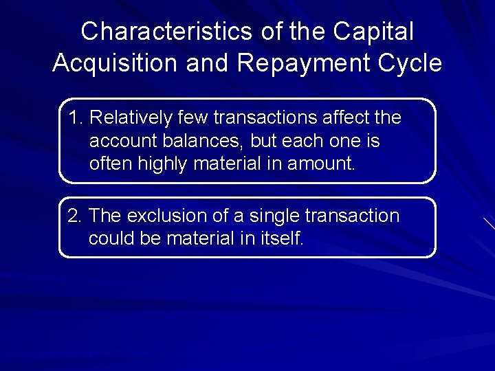 Audit of the Capital Acquisition and Repayment Cycle