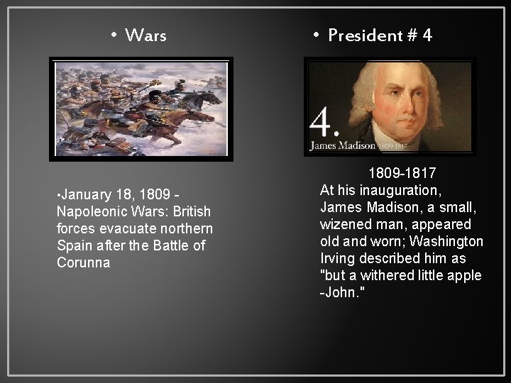 18 th Century Wars and Presidents 1800 s