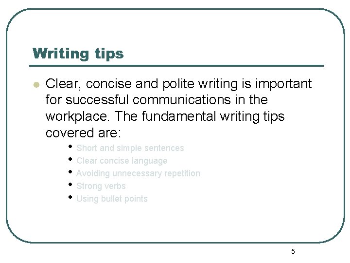 Business English Writing for the workplace 1 Introduction